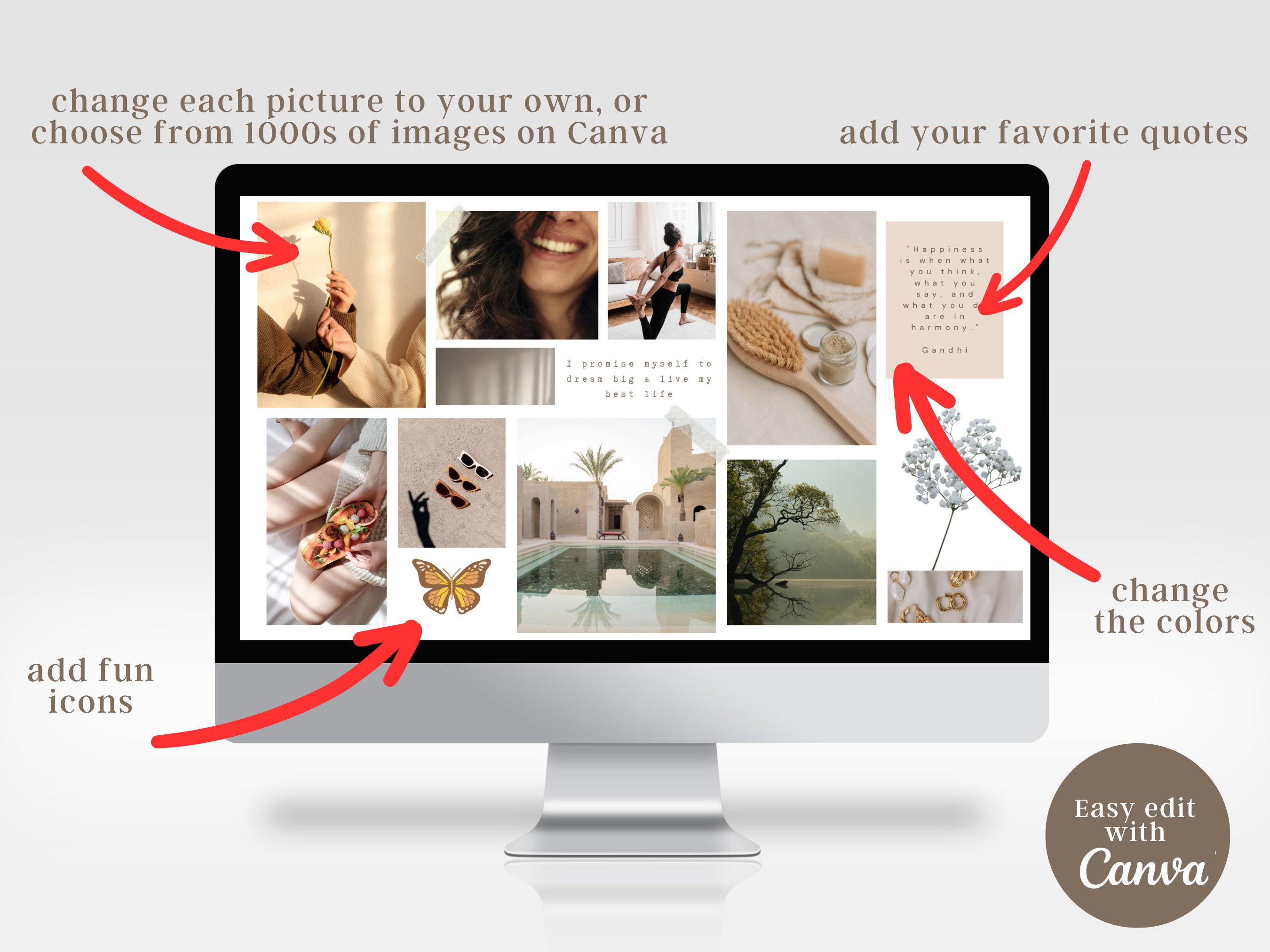 Vision Board Kit Vision Board Template Vision Board Stickers Vision ...