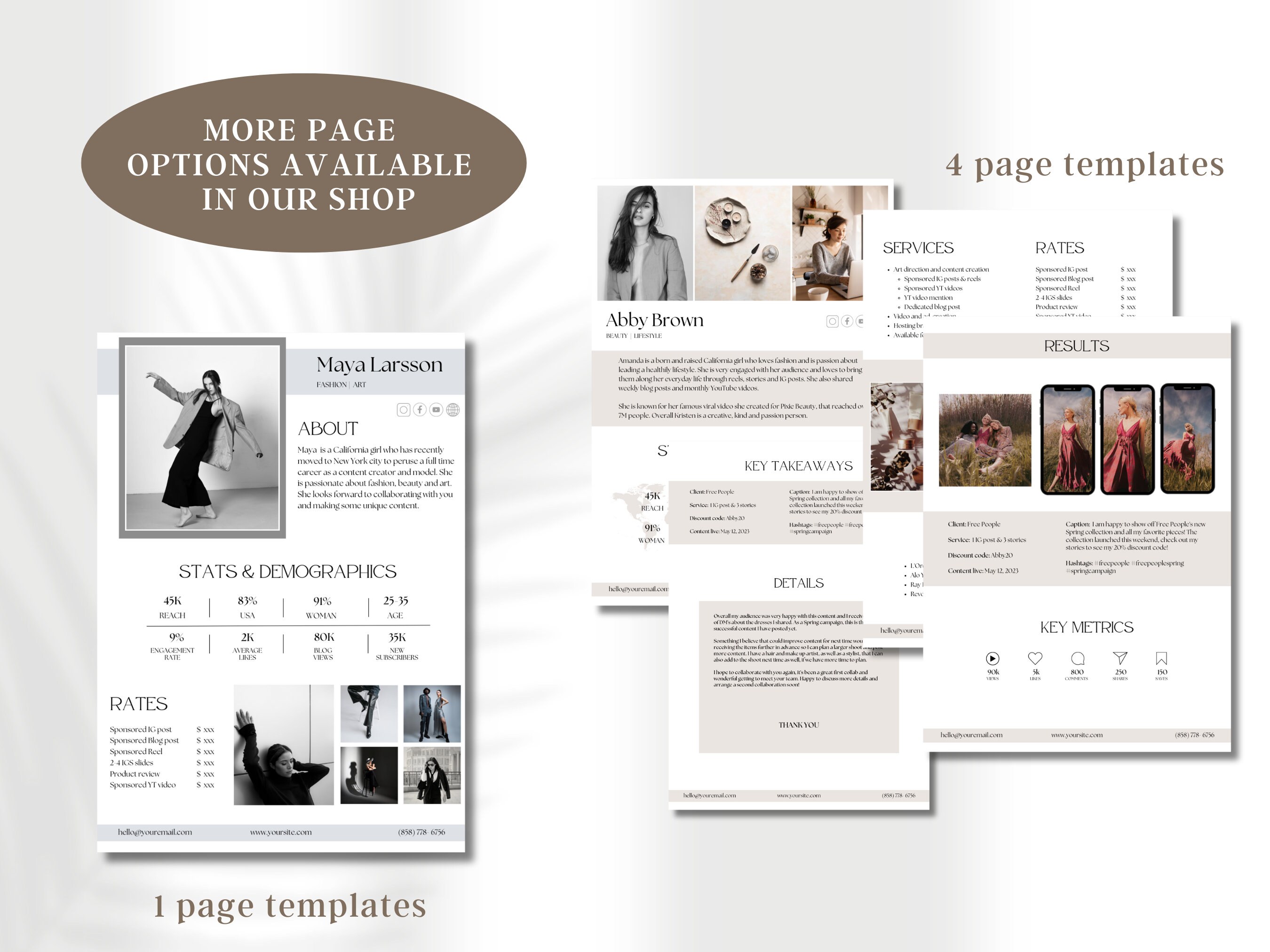 Media Kit Rate Card Template Canva Influencer Media Kit Template ...