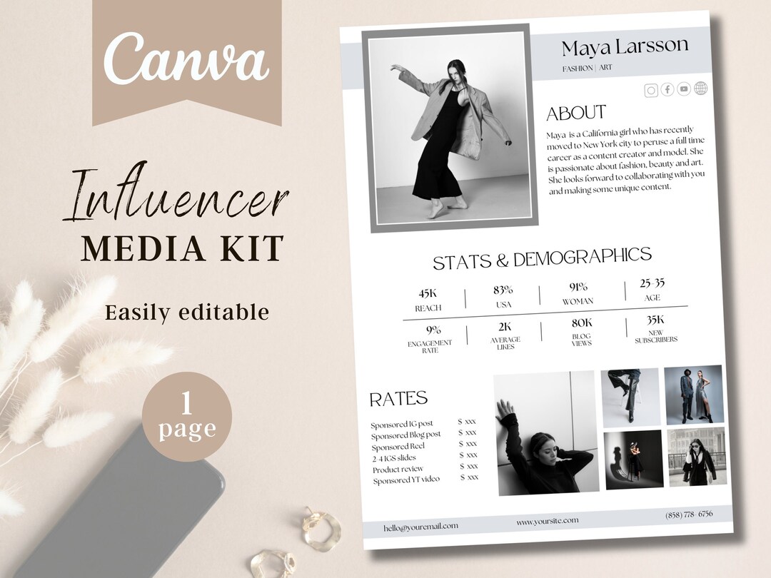 Influencer Media Kit Template Influencer Marketing Edible Media Kit ...