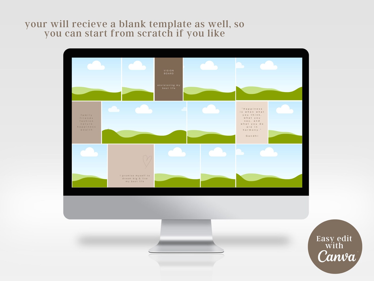 Vision Board Template Vision Board Kit Vision Board Stickers Vision ...