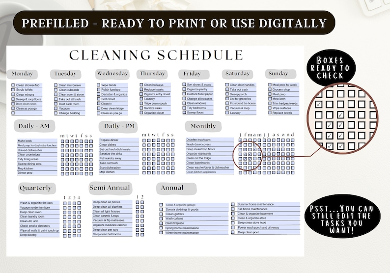 Adult Chore Chart For Adults Adhd Chore Chart Cleaning Checklist