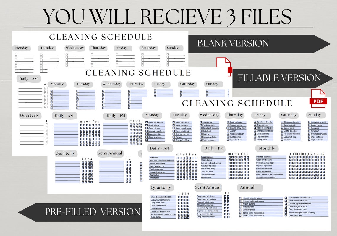 ADHD Chore Chart Adult Chore Chart for Adults Cleaning Checklist ...