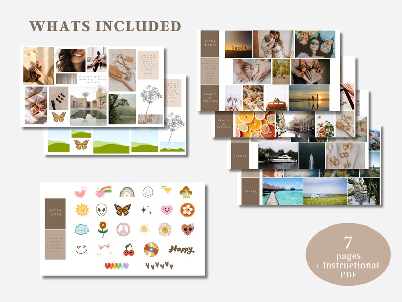 Vision Board Kit Vision Board Template Vision Board Stickers Vision ...