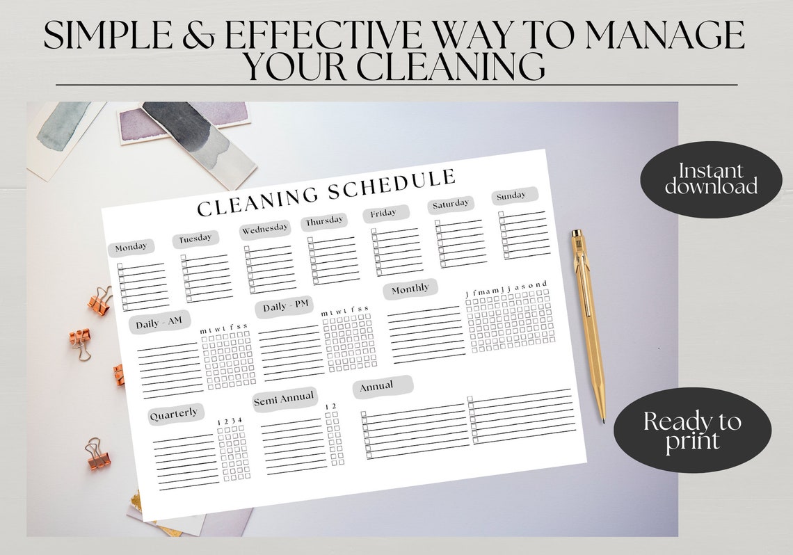 ADHD Chore Chart Adult Chore Chart for Adults Cleaning Checklist ...