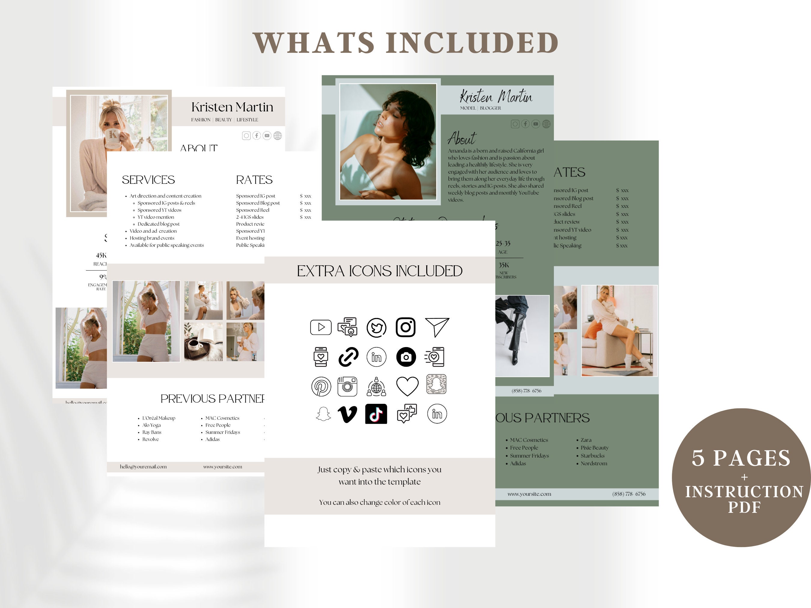 Media Kit Rate Card Template Canva Influencer Media Kit Template ...