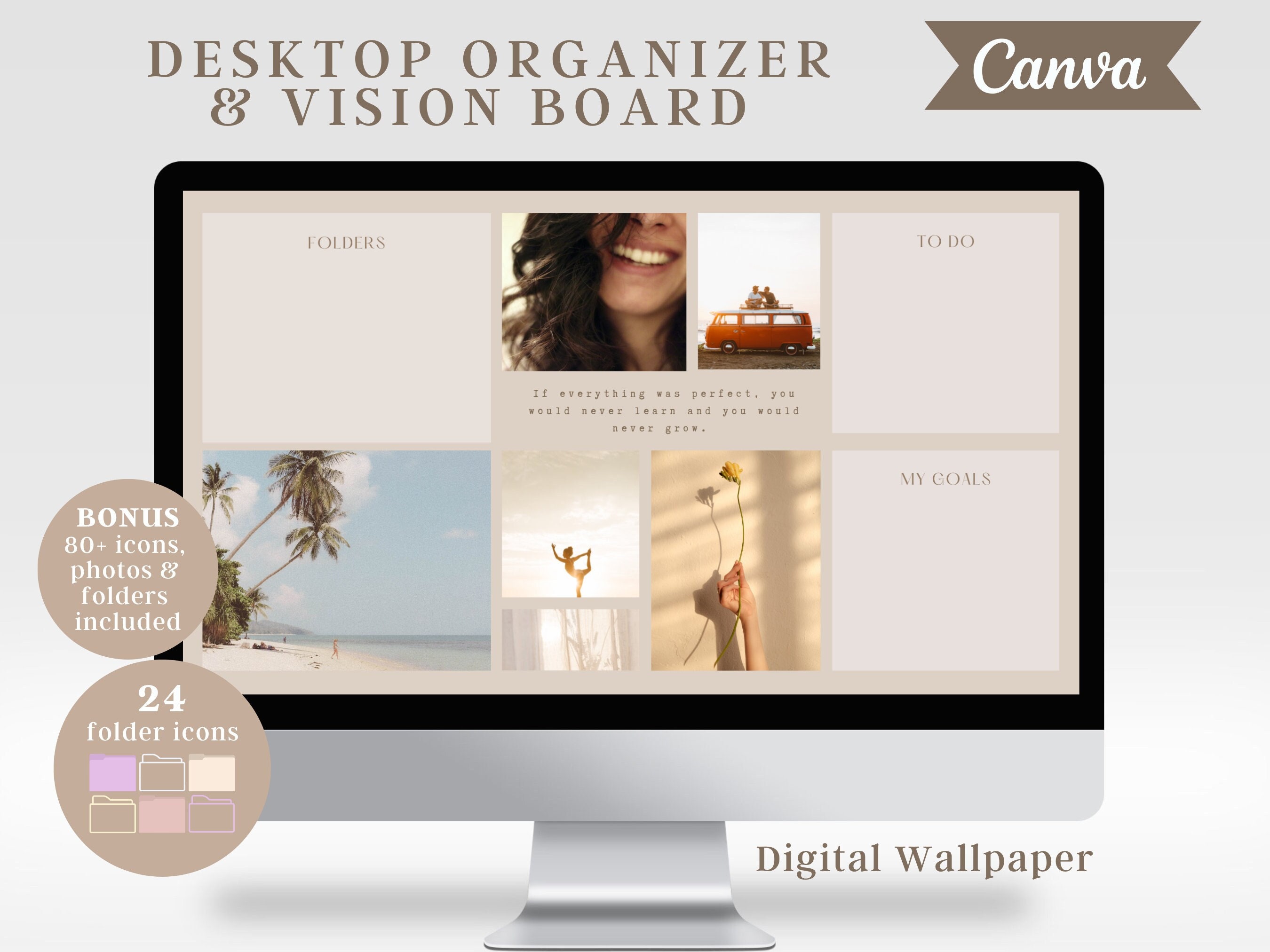 Desktop Organizer Wallpaper Vision Board Kit Desktop Wallpaper ...