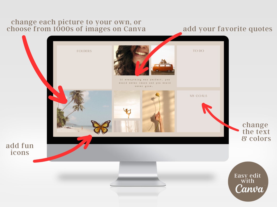 Desktop Organizer Wallpaper Vision Board Kit Desktop Wallpaper ...