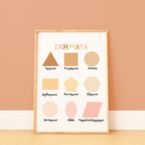 Educational Greek Wall Art Printable Nursery Print in Greek Poster for ...