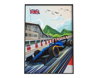 F1 Poster, Lights Out and Away We Go, F1 Wall Art, Retro Style Poster ...