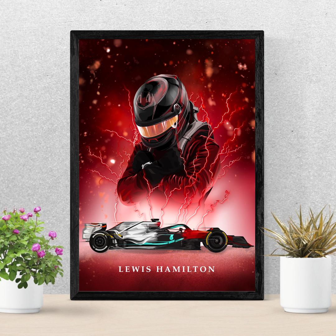 LEWIS HAMILTON FERRARI - Formula 1 Poster, Ferrari, Forza Ferrari, Lh44 ...