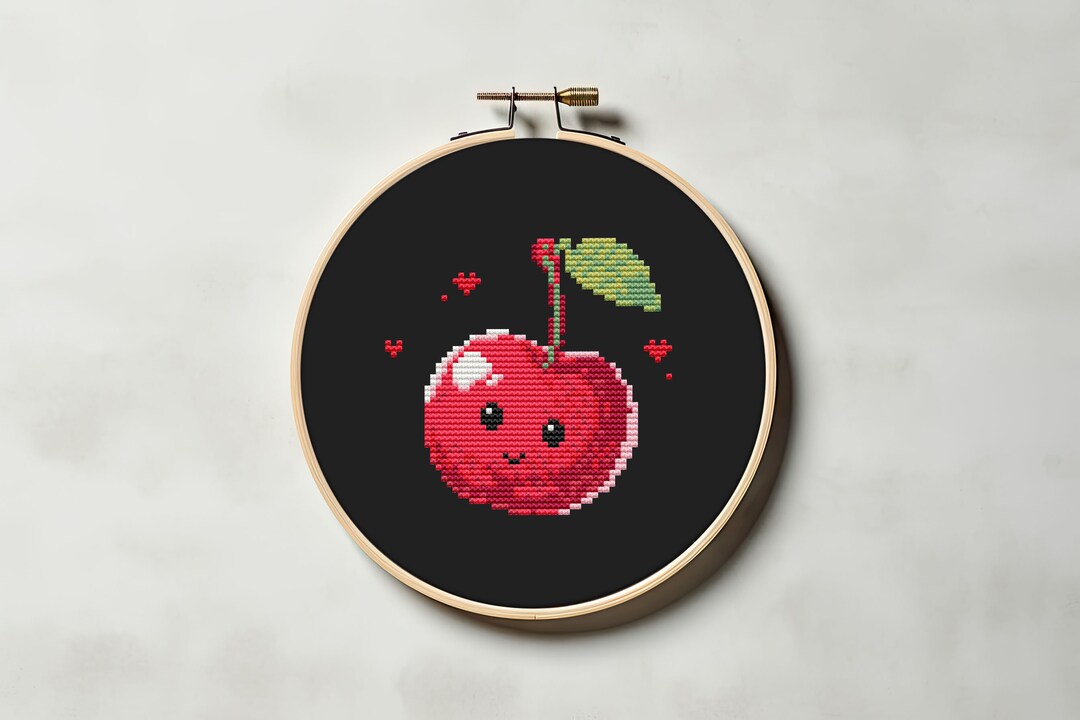 Cherry Cross Stitch Pattern PDF - Cute Berry Mini Kawaii Funny Summer ...