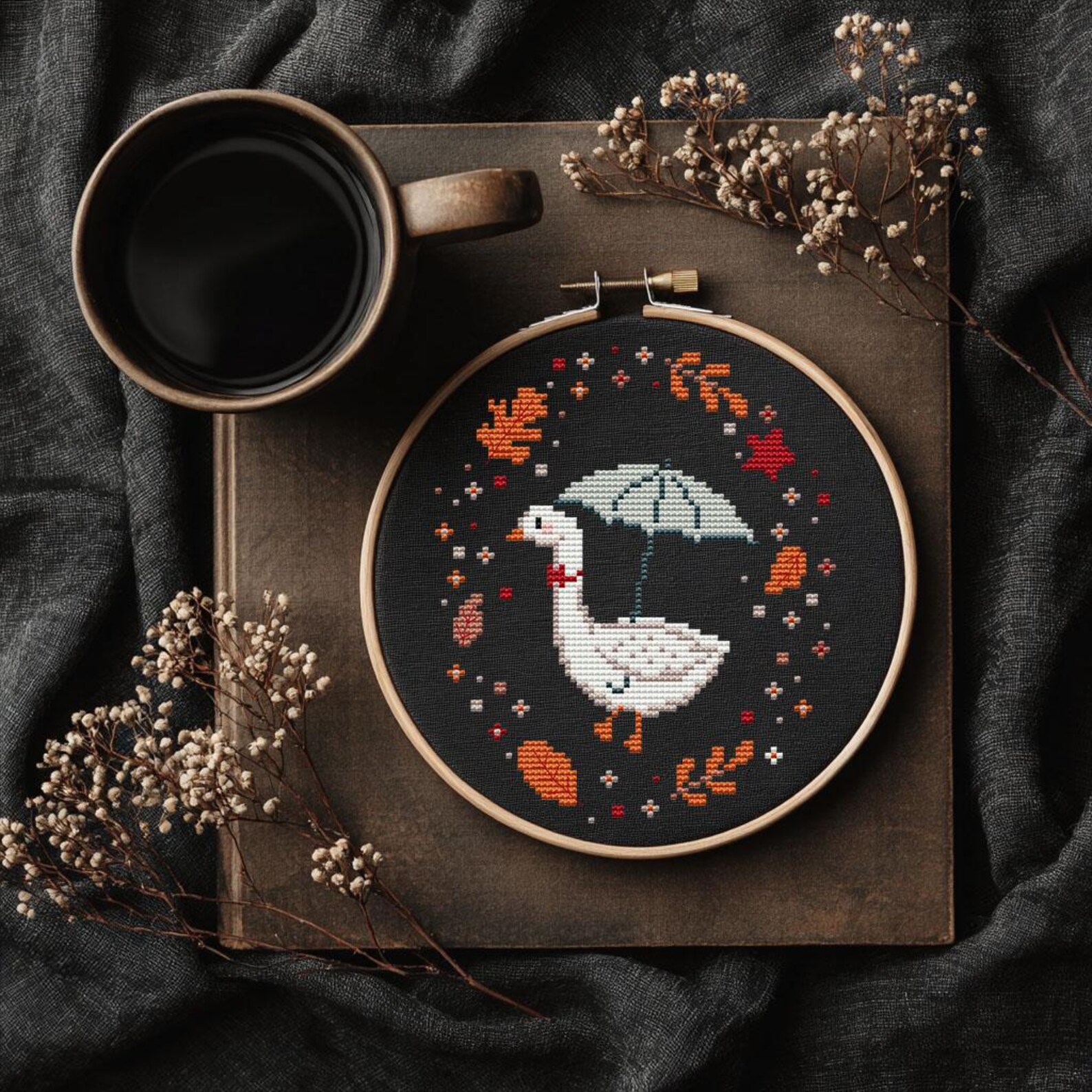 Autumn Farmhouse Cross Stitch Pattern PDF - Goose Easy Farm Cozy Small ...