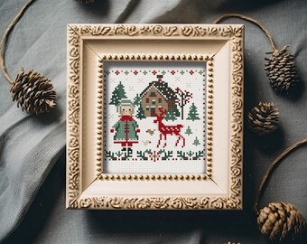 Small Village House Cross Stitch Pattern PDF Christmas - Etsy