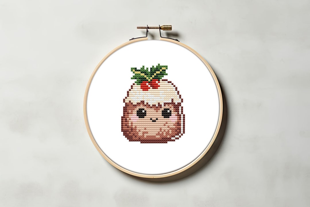 Christmas Pudding Cross Stitch Pattern PDF - Funny Christmas Gift Small ...