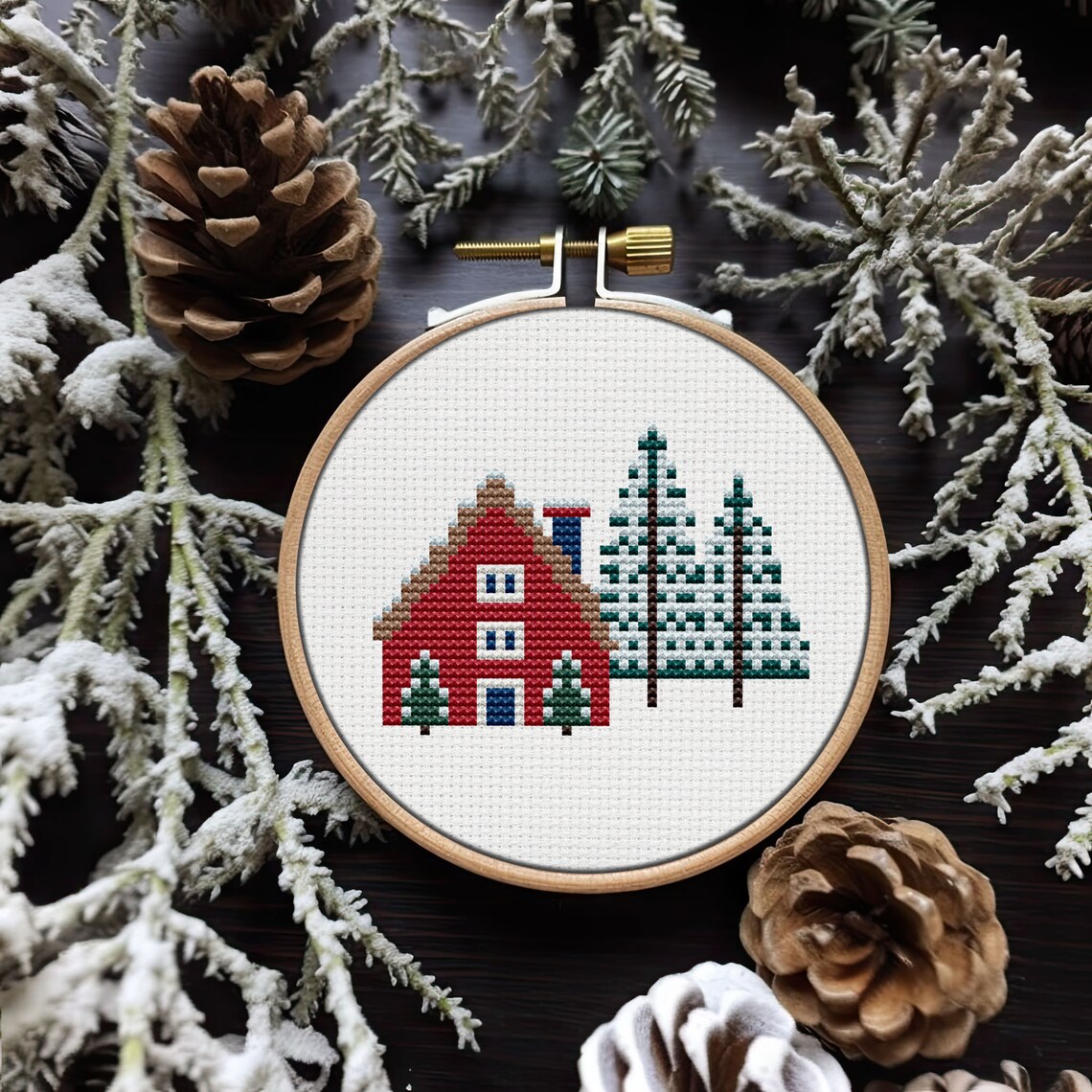 Small Village House Cross Stitch Pattern PDF Christmas - Etsy