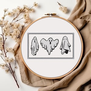 Ghost Sampler Cross Stitch Pattern PDF - Easy Spooky Gothic Embroidery ...
