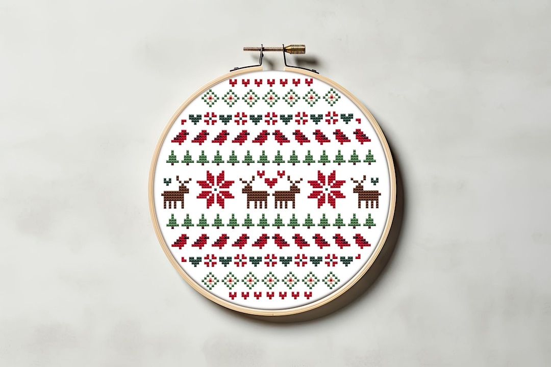 Nordic Christmas Cross Stitch Pattern PDF - Easy Scandinavian Folk ...