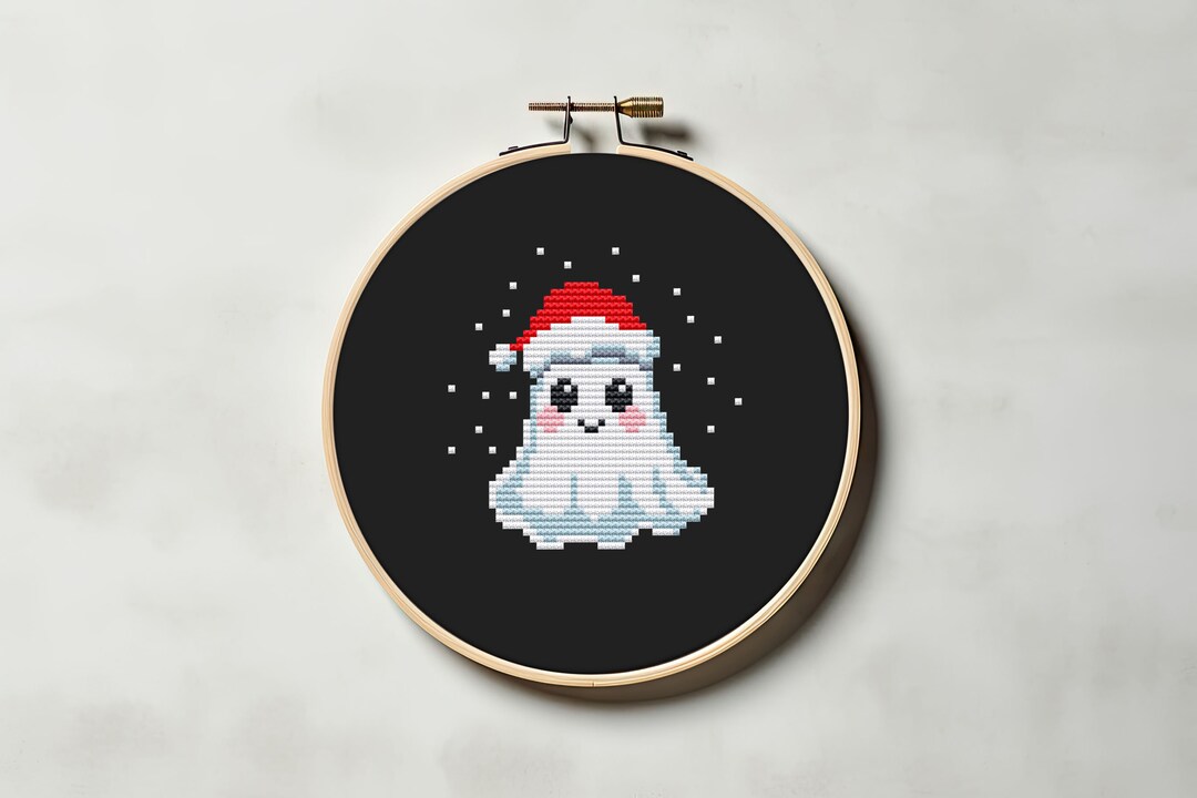 Funny Christmas Ghost Cross Stitch Pattern PDF - Simple Small Easy Cute ...