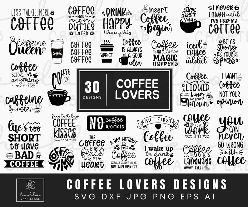 Coffee Lovers SVG, Caffeine Svg, Coffee Svg, Coffee Decals, Coffee ...