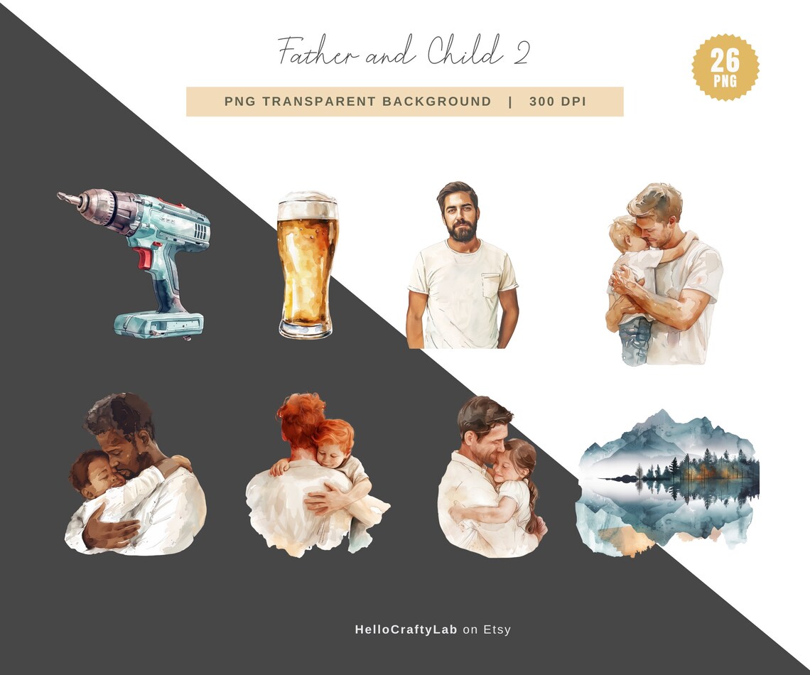 Fathers Day Watercolor Clipart Best Dad Illustrations, Best Daddy ...