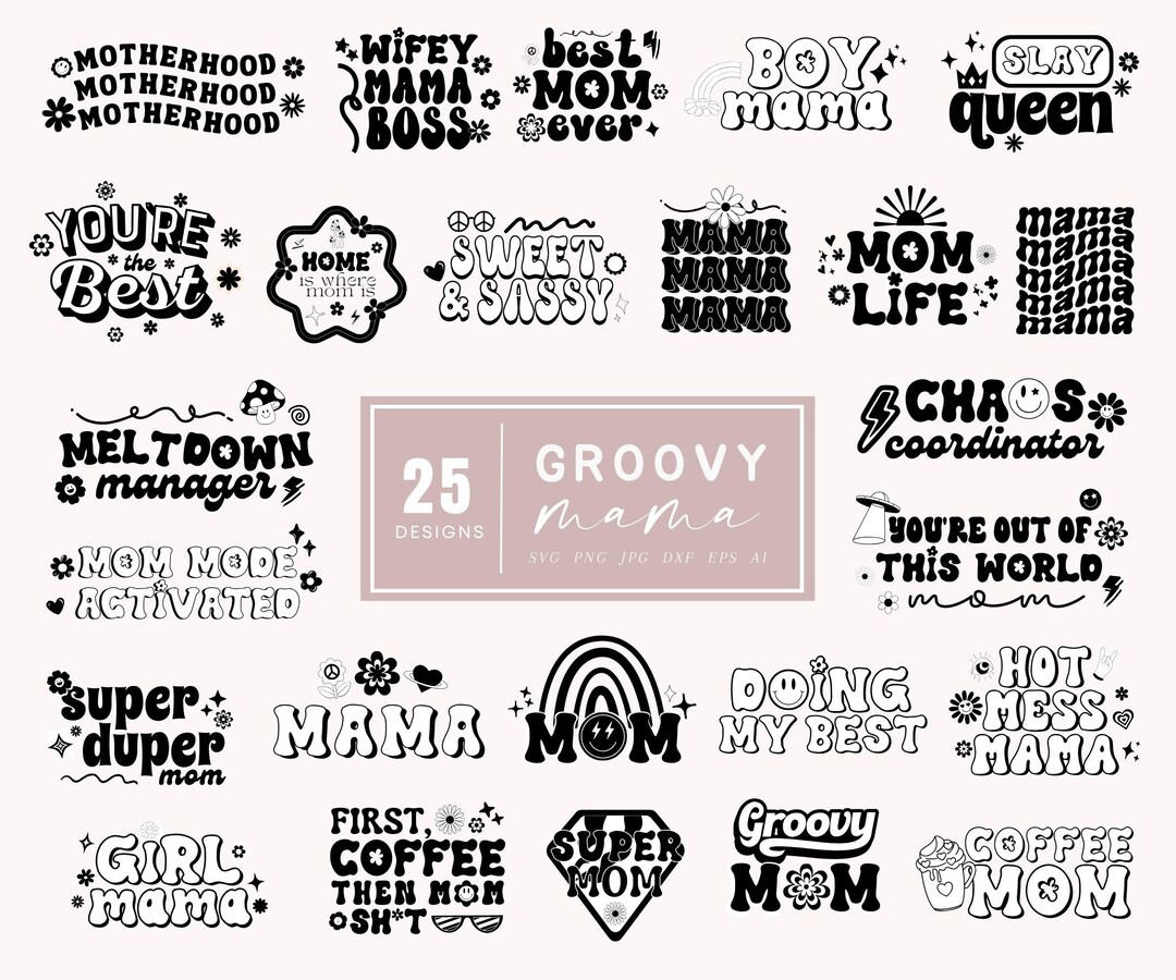 Groovy Mom Themed SVG, Mother's Day SVG, Mom Life Groovy, Cute Mom SVG ...