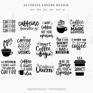 Coffee Lovers SVG, Caffeine Svg, Coffee Svg, Coffee Decals, Coffee ...