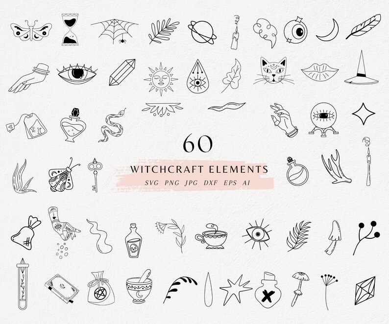 Witchcraft Element SVG, Mystical Elements SVG, Mystical Objects Svg, Witch Elements Svg,mystic ...