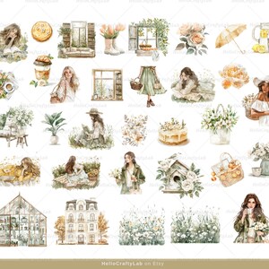 Watercolor Spring Season Clipart, Cozy Spring Clip Art, Floral Graphics ...