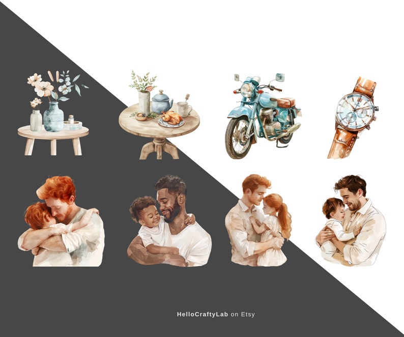 Fathers Day Watercolor Clipart Best Dad Illustrations, Best Daddy ...