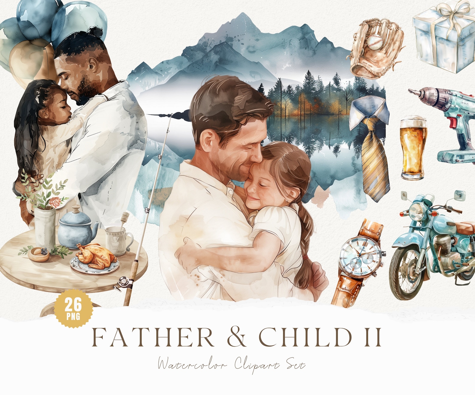 Fathers Day Watercolor Clipart Best Dad Illustrations, Best Daddy ...