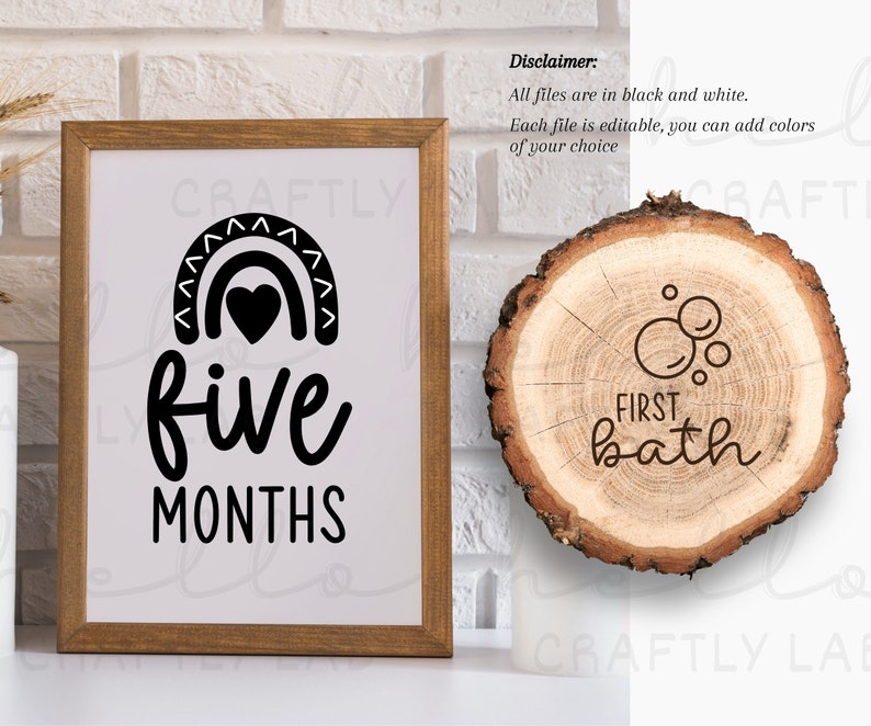 Cute Baby Milestone Rainbow Design Svg, Newborn Svg, Hello World Svg ...