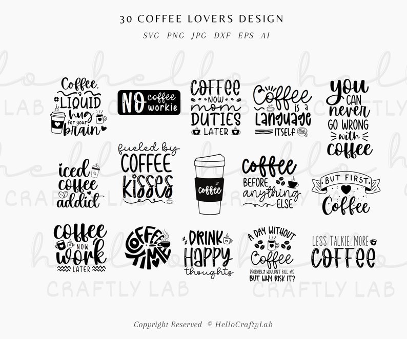 Coffee Lovers SVG, Caffeine Svg, Coffee Svg, Coffee Decals, Coffee ...
