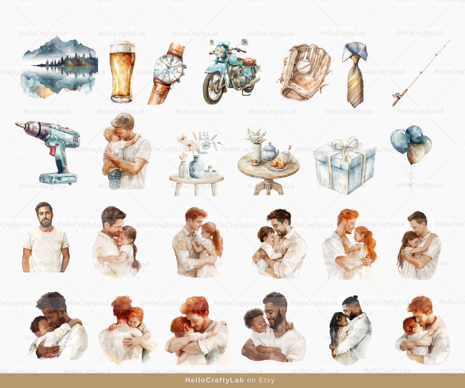 Fathers Day Watercolor Clipart Best Dad Illustrations, Best Daddy ...