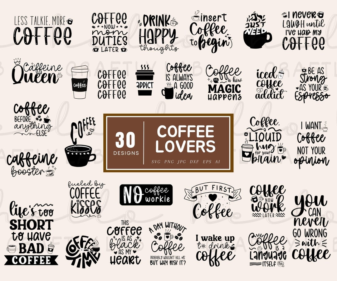 Coffee Lovers SVG, Caffeine Svg, Coffee Svg, Coffee Decals, Coffee ...