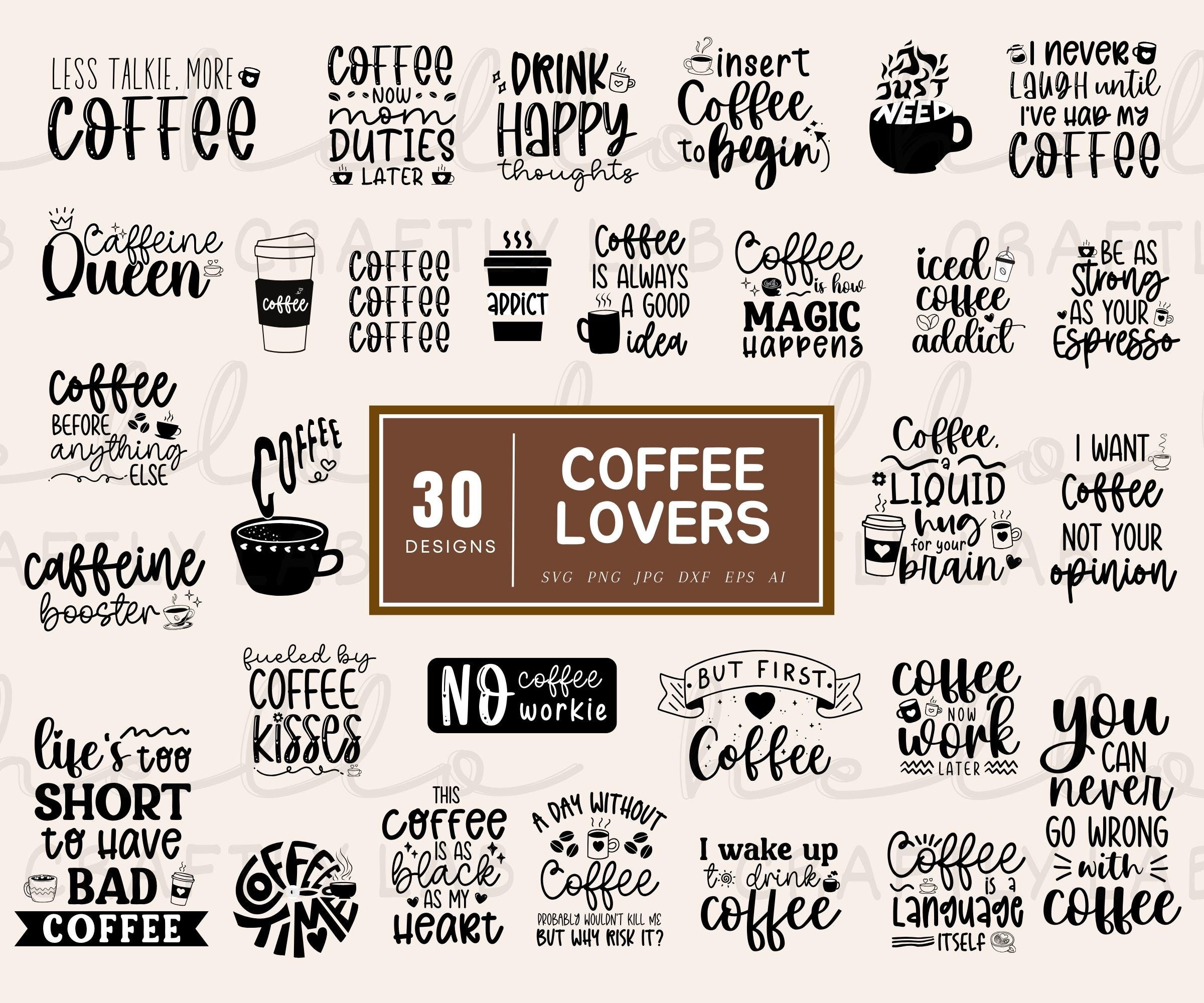 Coffee Lovers SVG, Caffeine Svg, Coffee Svg, Coffee Decals, Coffee ...