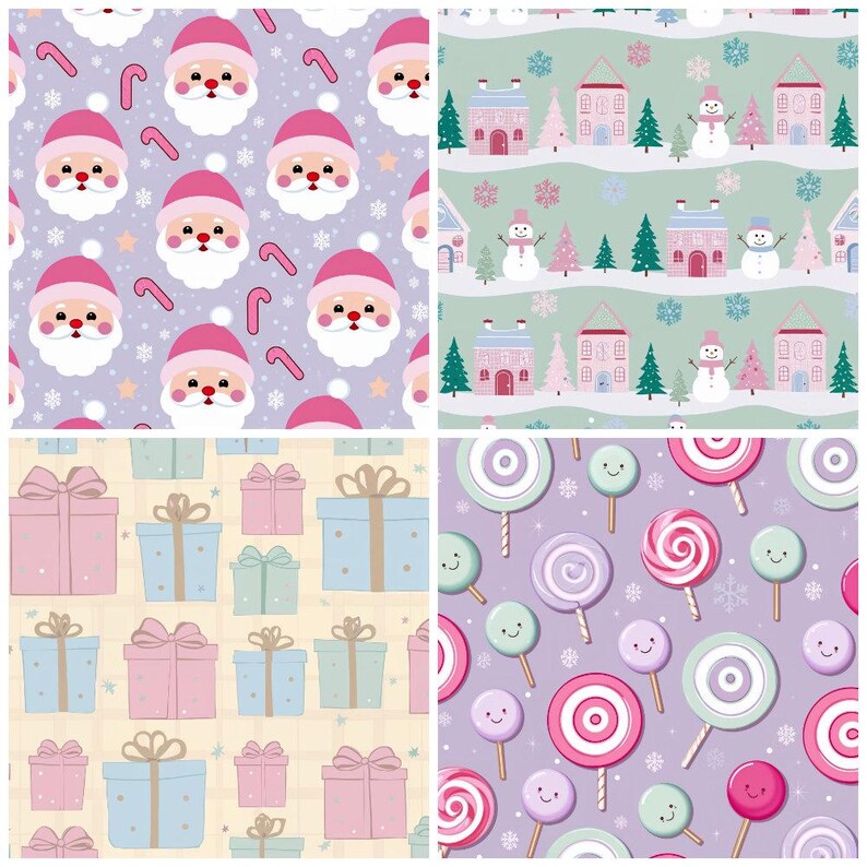 Cute Christmas Digital Paper - 12x12 Inches, 3600x3600 Pixels, 300 DPI ...