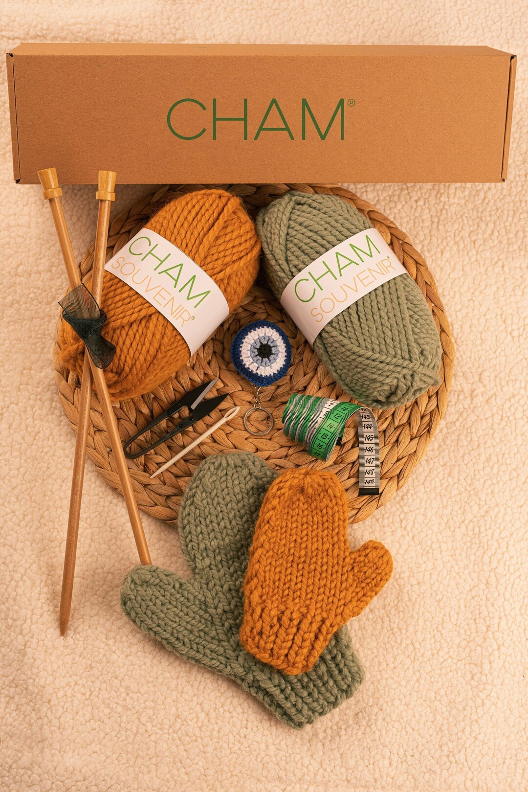 Mittens Knitting Kit DIY Kit Chunky Yarn Mittens Kit Mothers Day Gift 2 ...