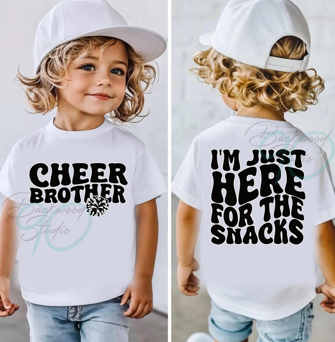 Cheer Bro Snacks PNG: Front & Back Design - White Outline (digital ...