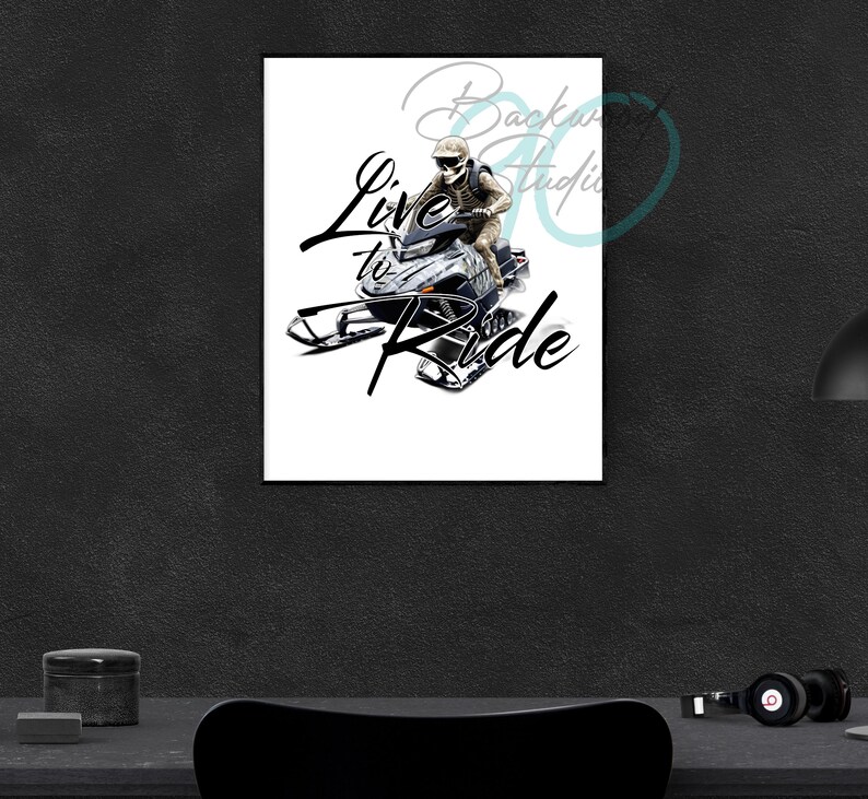 Live to Ride Snowmobiling PNG Skeleton Riding Snowmobile Digital Design ...