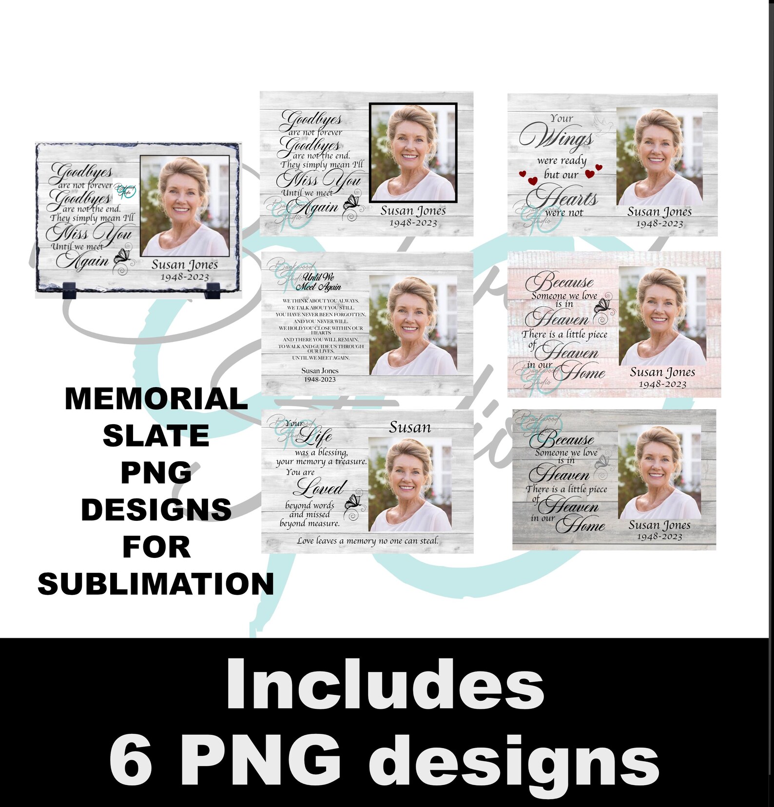 Memorial Photo Slate Sublimation Designs: Elegant Tributes (PNG) - Etsy