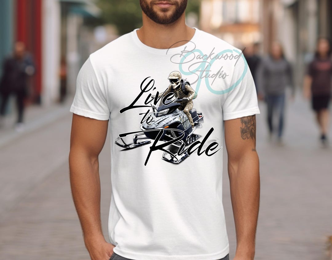 Live to Ride Snowmobiling PNG Skeleton Riding Snowmobile Digital Design ...