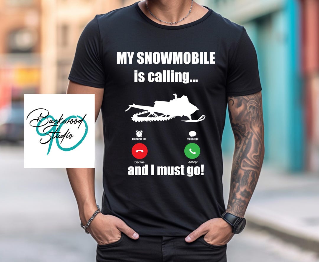 Snowmobile is Calling PNG Digital Design Black & White Designs Included ...
