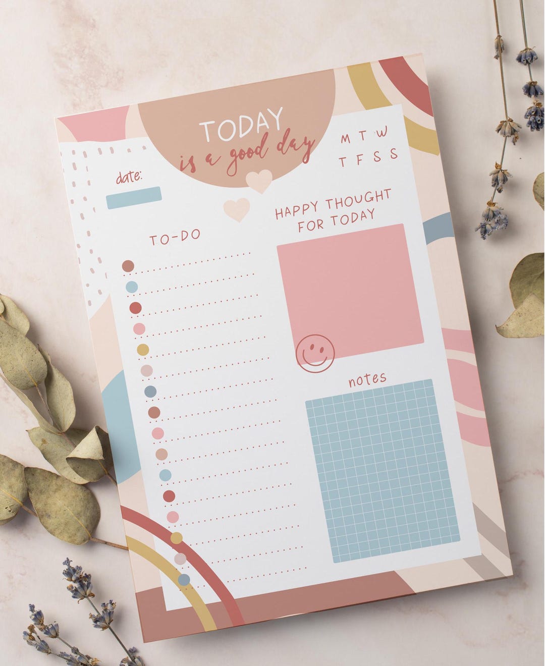 Aesthetic Daily Planner Notepad,to-do List & Notes Pad,50 Sheet Sticky ...