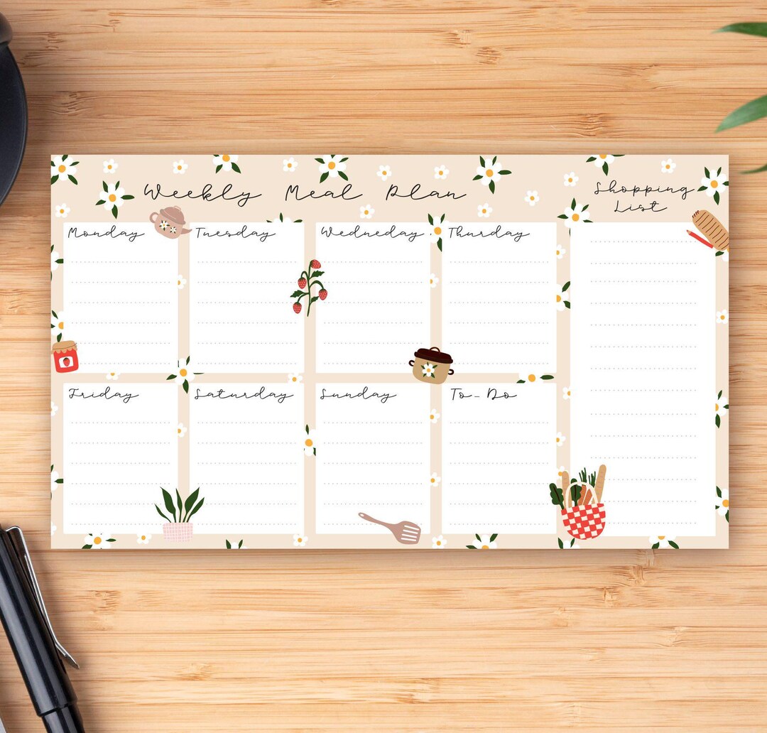 Cute Weekly Meal Planner Note Pads | Meal Planning, Kitchen ...