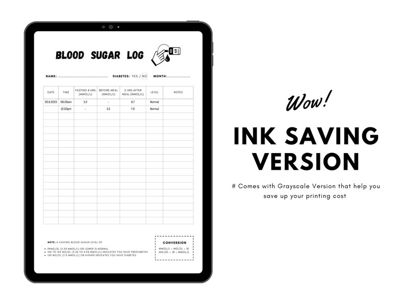 Blood Sugar Log, Blood Sugar Tracker, Diabetes Tracker, Diabetes ...