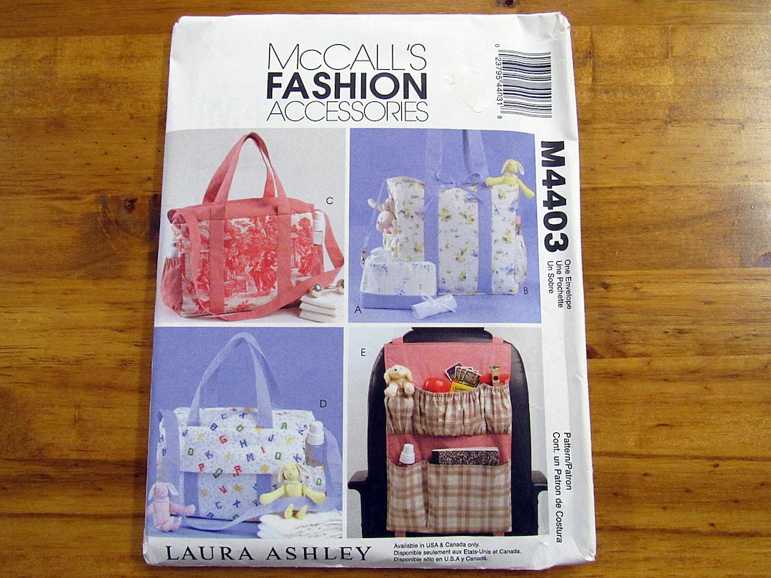 Mccalls 4403 Sewing Pattern for Tote Bag, Diaper Bag, Toiletry/cosmetic ...