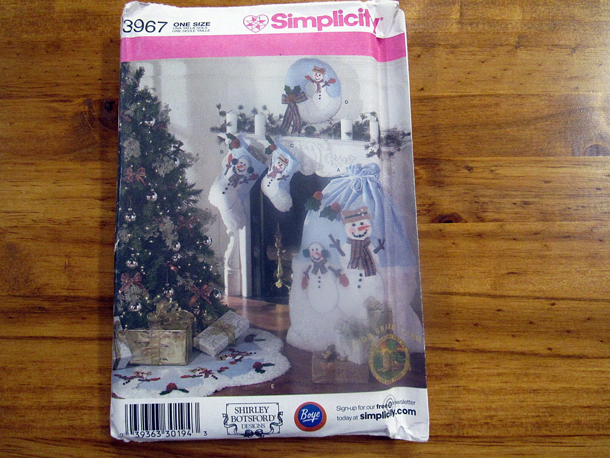 Simplicity 3967 Sewing Pattern for Snowman Theme Seasonal Items Gift ...