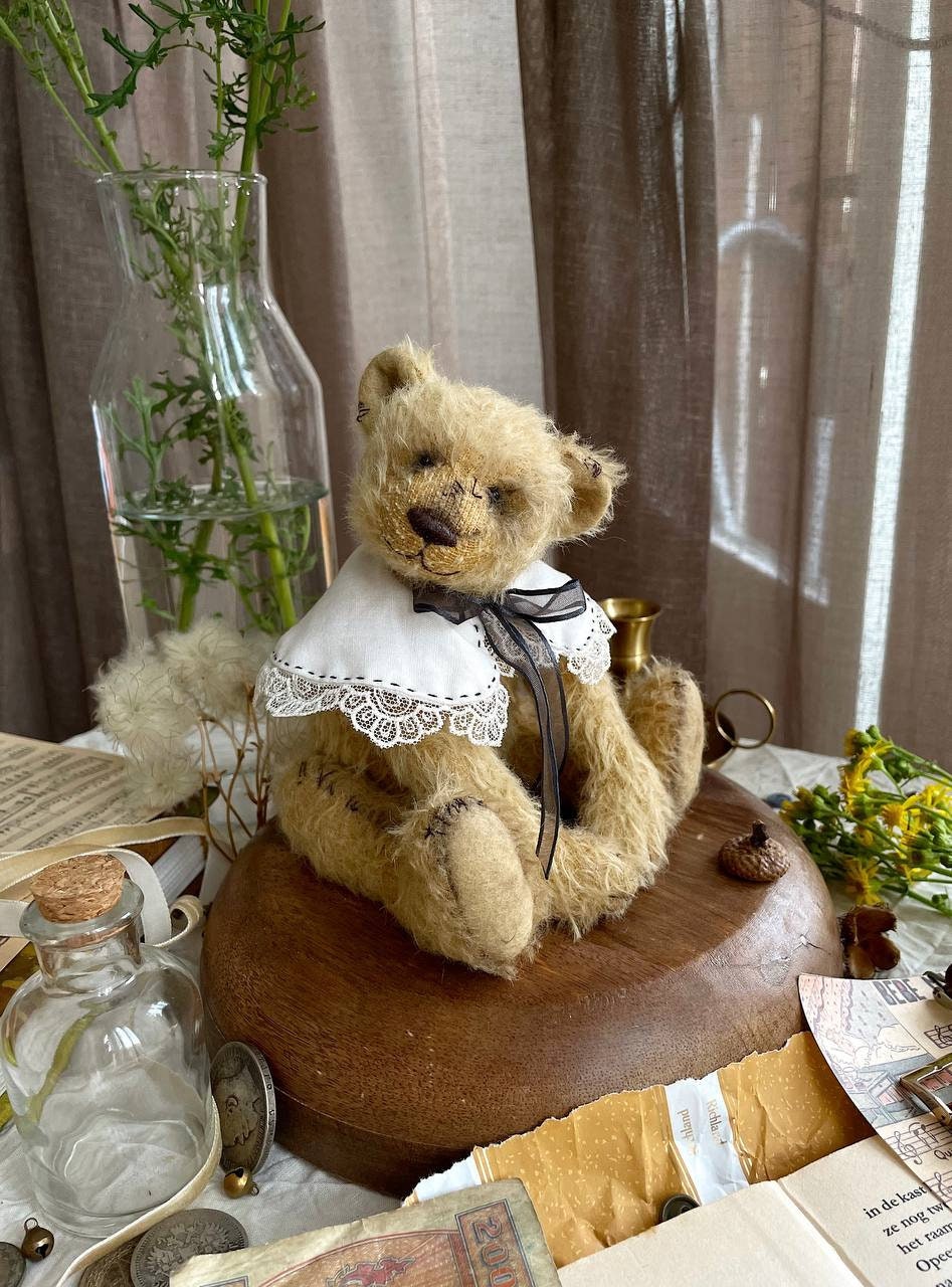 Handmade Mohair Teddy Bear Bjorn, Collectible German Pattern Toy - Etsy