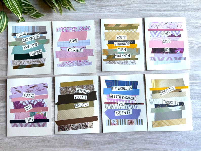 Positivity Notes Set of 8, Handmade Wildflower Cards, (4.25"x5.5") - Etsy