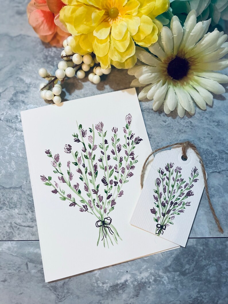 Set of 1 Original Hand Painted, Watercolor, Wild Flowers Blank Card 4.5 ...